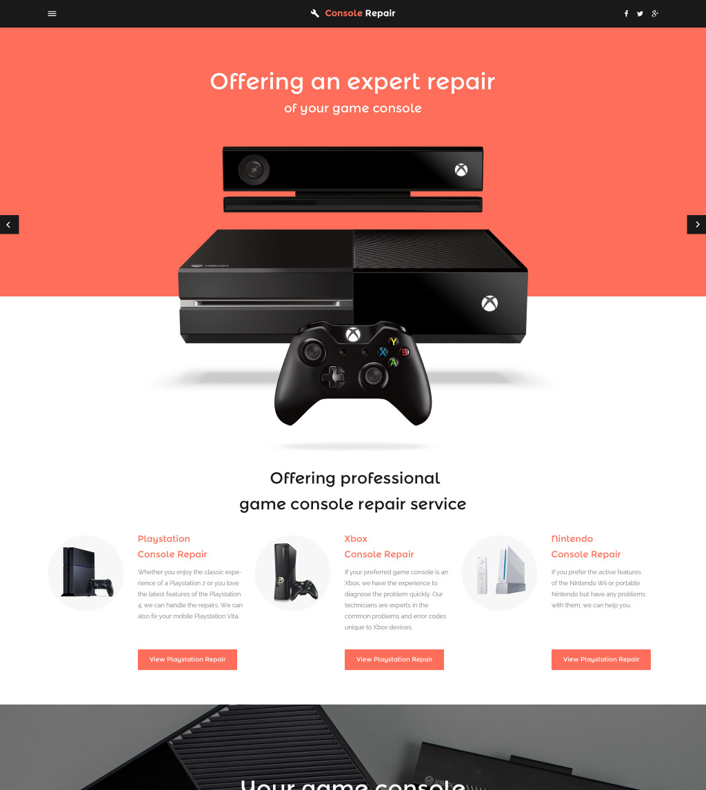 Playstation Consoles Website Template