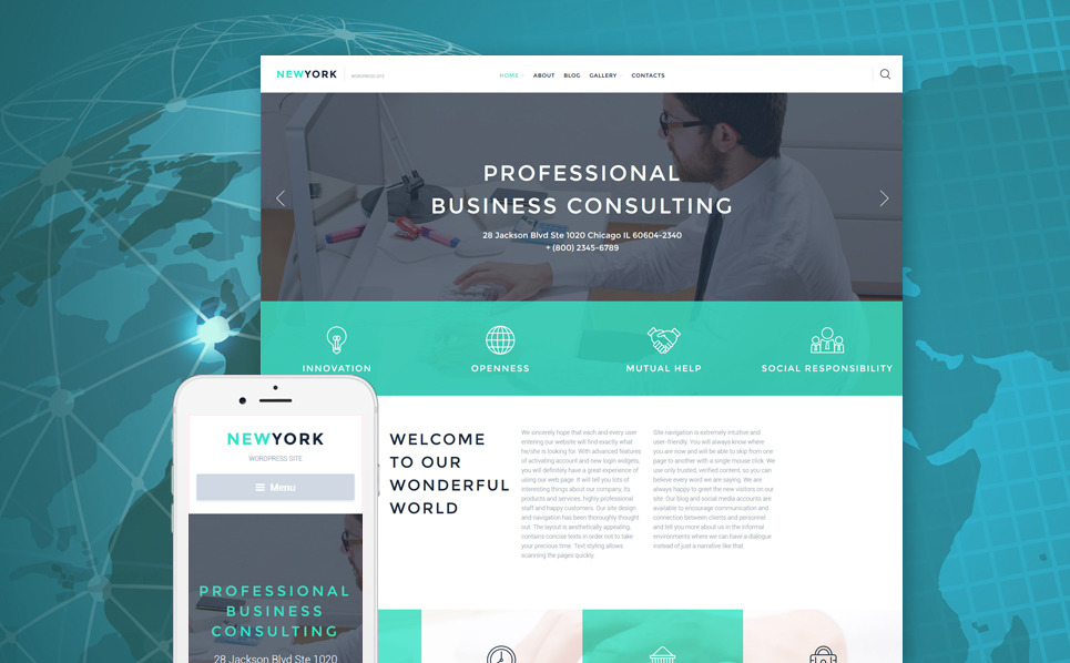 Business Responsive WordPress Theme #58090