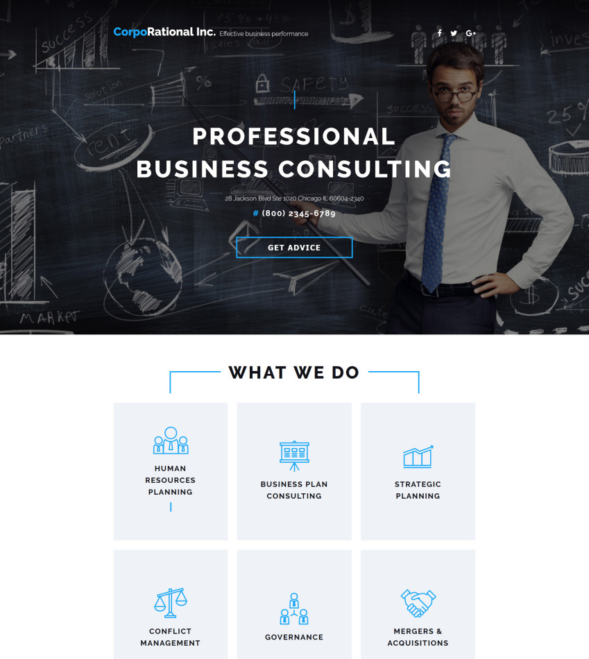 Consulting Landing Page Template #58067