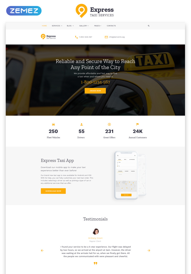Taxi Services Multipage HTML Template