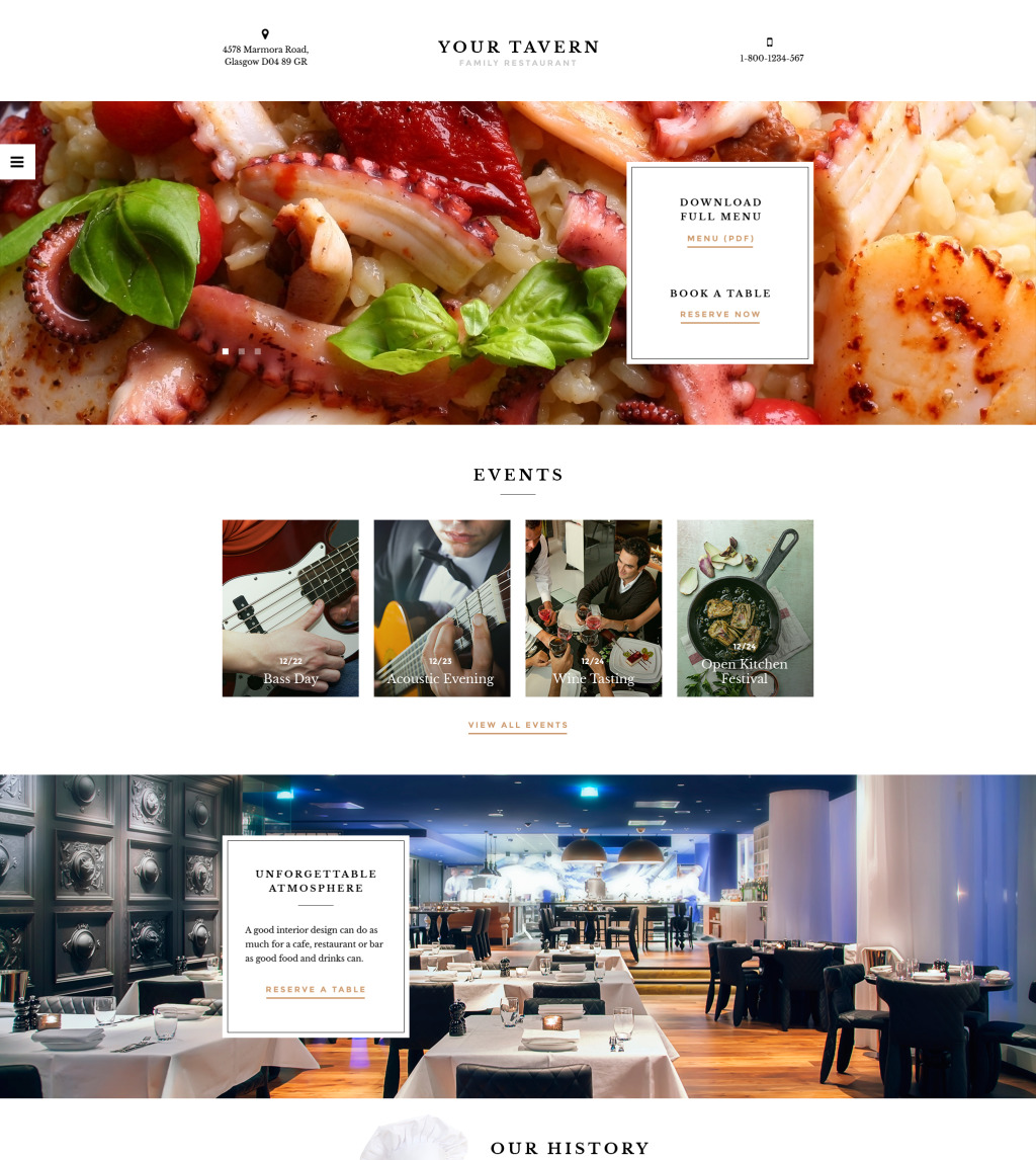 Template Siti Web #58283 per Un Sito di Bar e Ristoranti