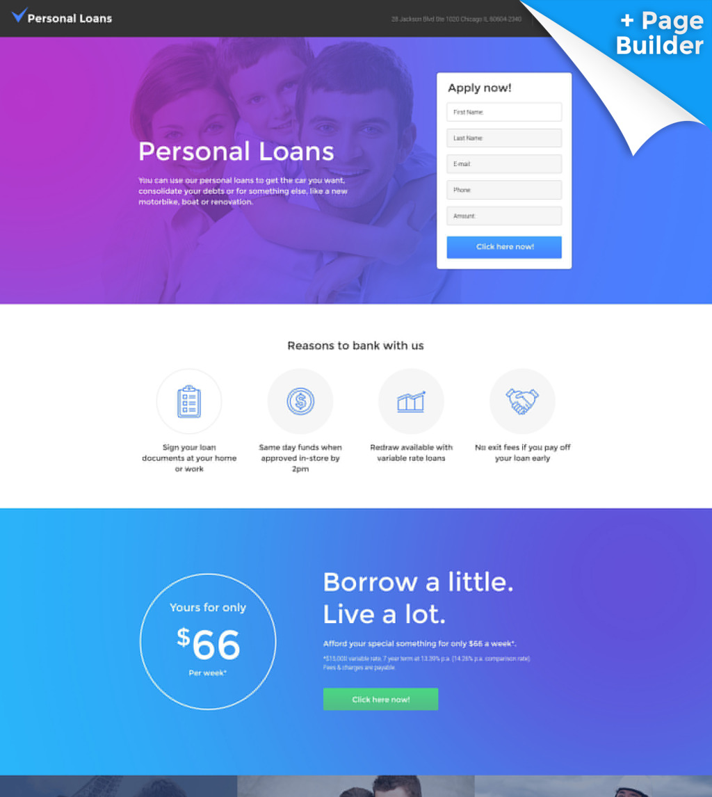 Personal Loans Landing Page Template