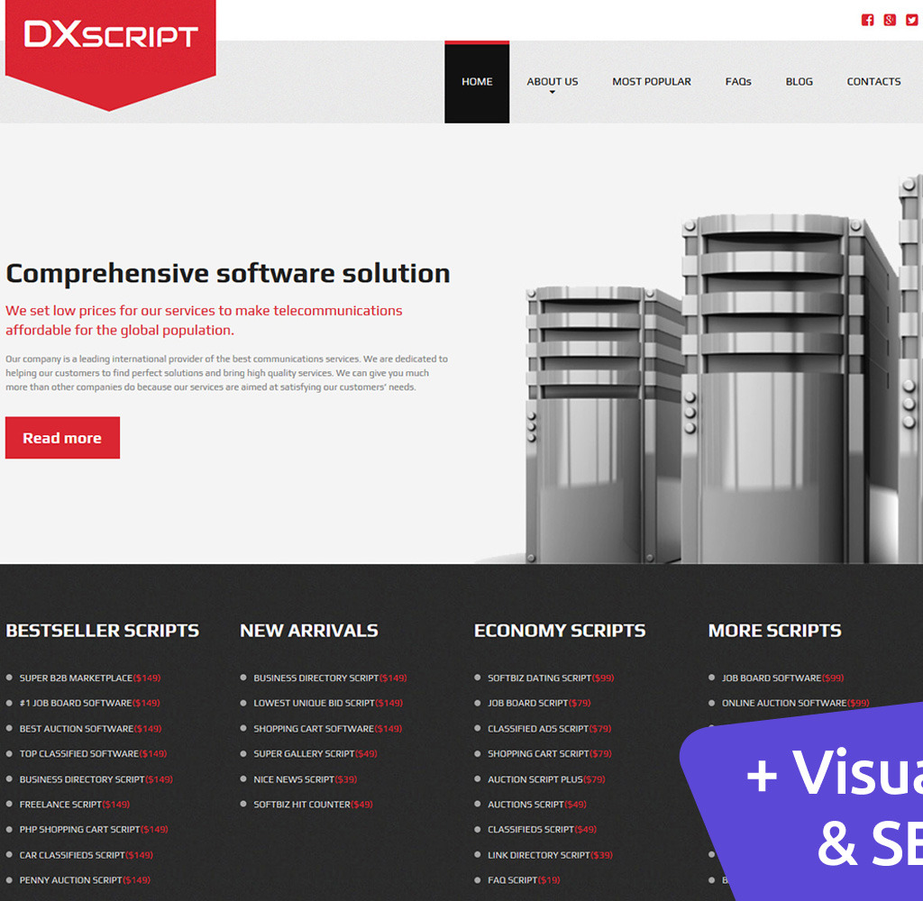 DXscript - Software Web Moto CMS 3 Template #58844
