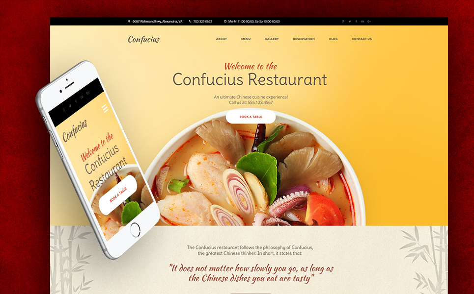 Chinese Restaurant Responsive WordPress Theme #58926