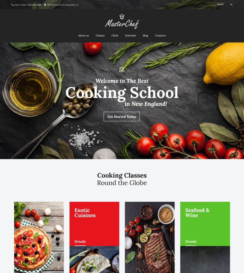 Cooking School WordPress Theme