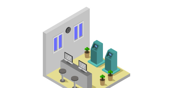 Download Isometric Bank Room - Vector Image - Vector на тему графика