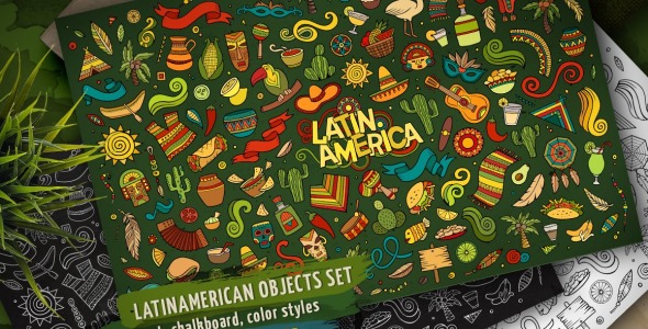 Download Latin American Objects & Elements Set - Vector Image - Vector ...
