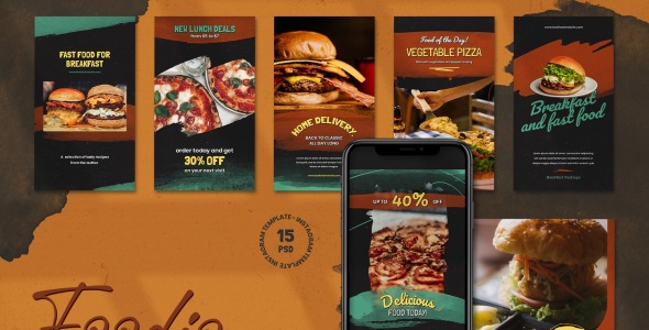 Download Foodio - Fast Food Instagram Stories Template for Social Media ...