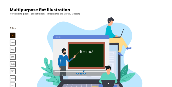 Download Multipurpose Flat Illustration Learning At Home - Vector Image ... Download Multipurpose Flat Illustration Learning At Home - Vector Image ...