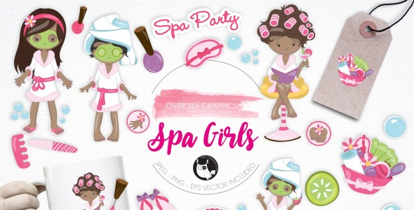 Download Spa Girls illustration pack - Vector Image - Vector на тему ...