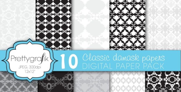 Download Classic Damask Digital Paper - Vector Image - Vector на тему ...