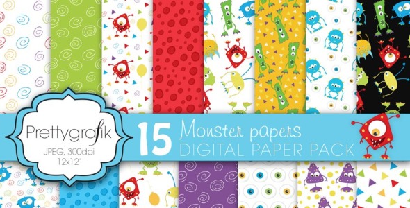 Download Monster Digital Paper, Commercial - Vector Image - Vector на ...