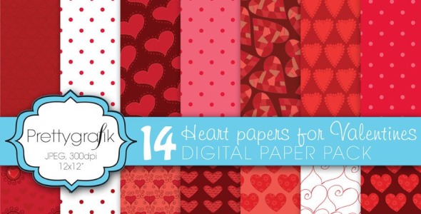 Download Valentine Heart Digital Paper - Vector Image - Vector на тему ...