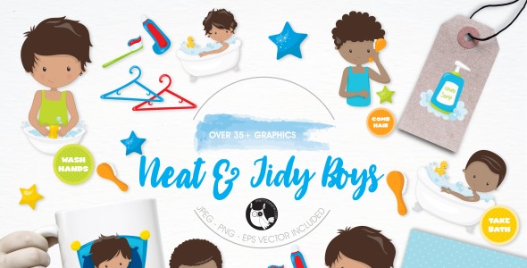 Download Boys Hygiene Illustration Pack - Vector Image - Vector на тему ...