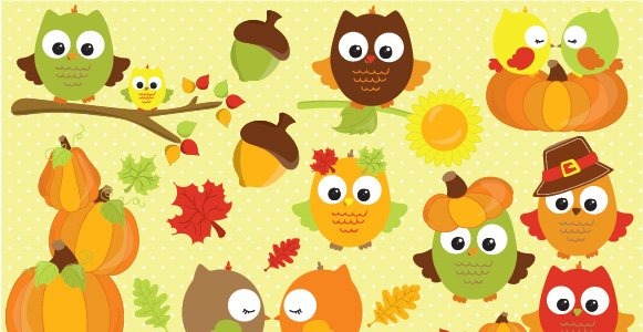Download Fall Owls Clipart - Vector Image - Vector на тему графика