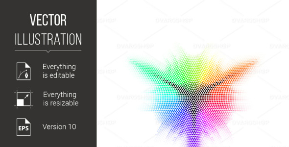 Download Different Colored Mosaic with Three Rays - Vector Image ...