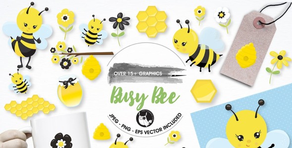 Download Busy bee graphics and illustrations - Vector Image - Vector на ...
