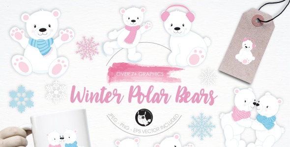 Download Winter Polar Bears illustration pack - Vector Image - Vector ...