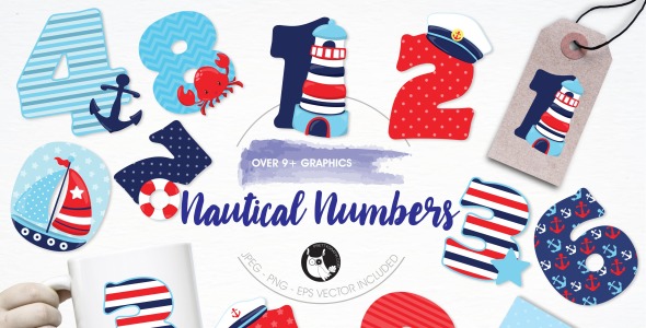 Download Nautical numbers illustration pack - Vector Image - Vector на ...