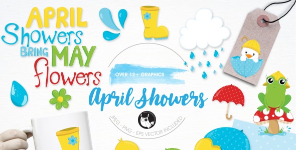 Download April showers illustration pack - Vector Image - Vector на ...