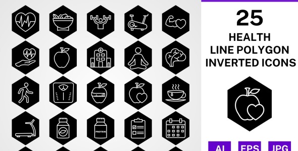 Download 25 Health Line Polygon Inverted Icon Set - Набор иконок на ...