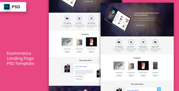 Download Ecommerce Landing Page Template UI Elements - UI элементы на ...