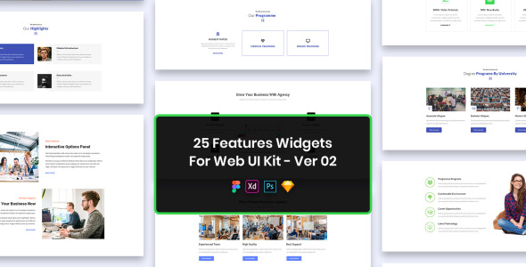 Download 25 Features Widgets for Web UI Kit Ver-02 - UI элементы на тему графика