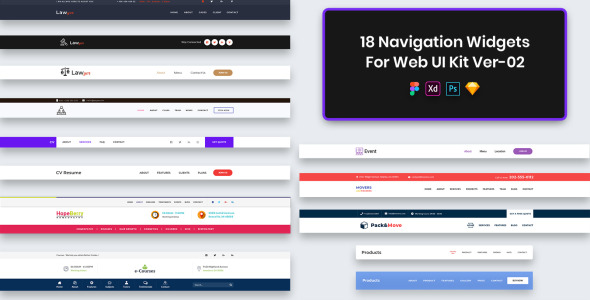 Download 18 Navigations Widgets for Web UI Kit Ver-02 - UI элементы на ... Download 18 Navigations Widgets for Web UI Kit Ver-02 - UI элементы на ...