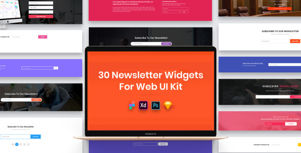 Download 30 Newsletter Blocks Widgets for Web UI Kit - UI элементы на тему графика