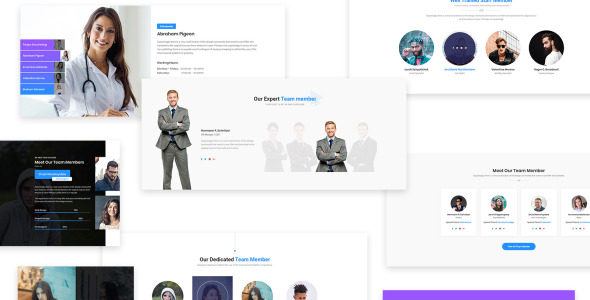 Download 20 Team Blocks Design for Web-UI Kit - UI элементы на тему графика
