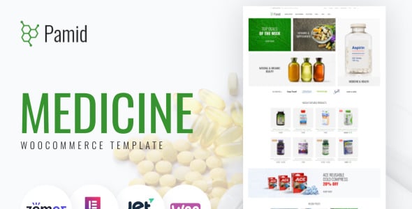 Отзывчивая тема Woocommerce для аптеки Pamid Woocommerce онлайн магазин Wordpress