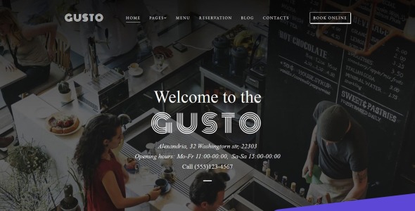 Кафе и ресторан отзывчивый шаблон moto cms 3 - Gusto - Moto CMS 3 ...