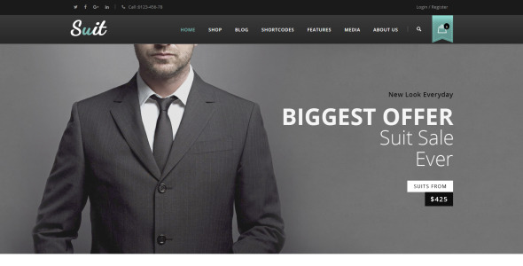 Мужская мода Woocommerce тема Suit Woocommerce шаблон магазина для сайта Wordpress