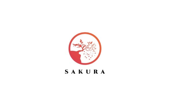 Download Sakura Tree Logo Template - Шаблон логотипа на тему графика