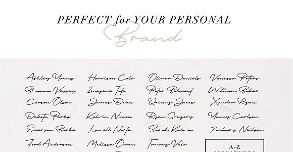 Download Portrait Signature Script - 6 Font - Шрифт на тему графика