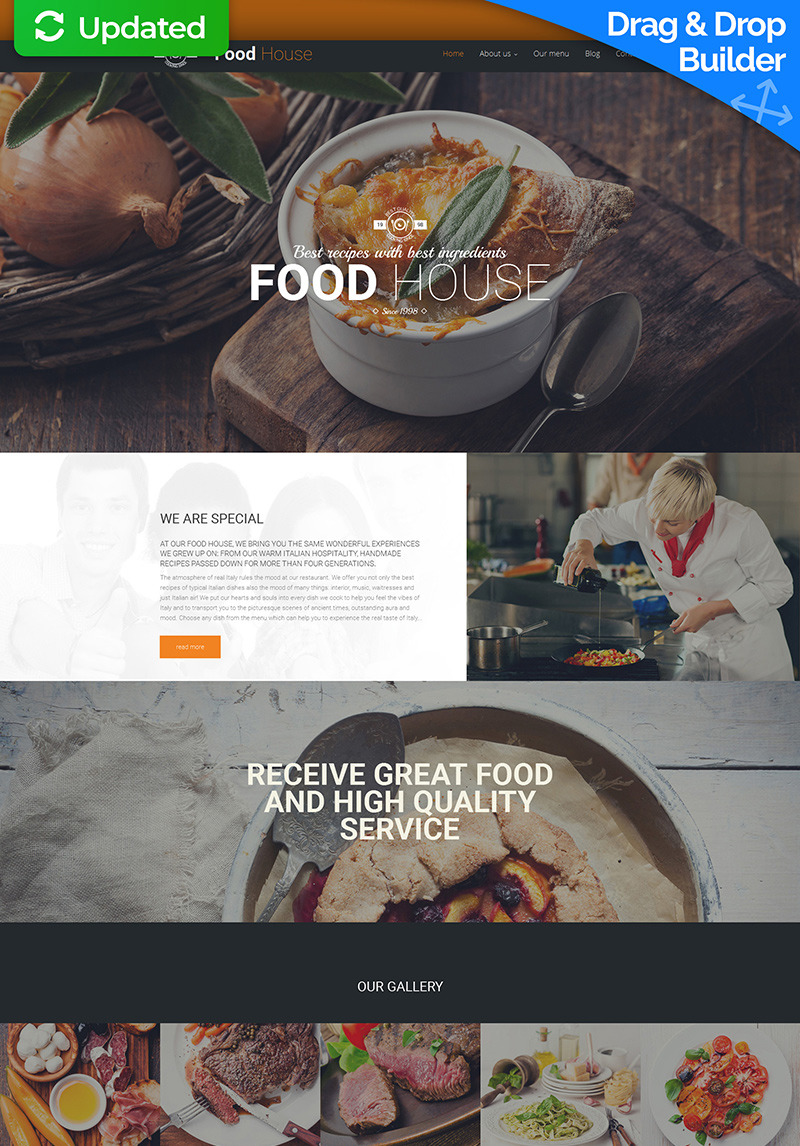 Italian Restaurant Responsive Moto CMS 3 Template #59267