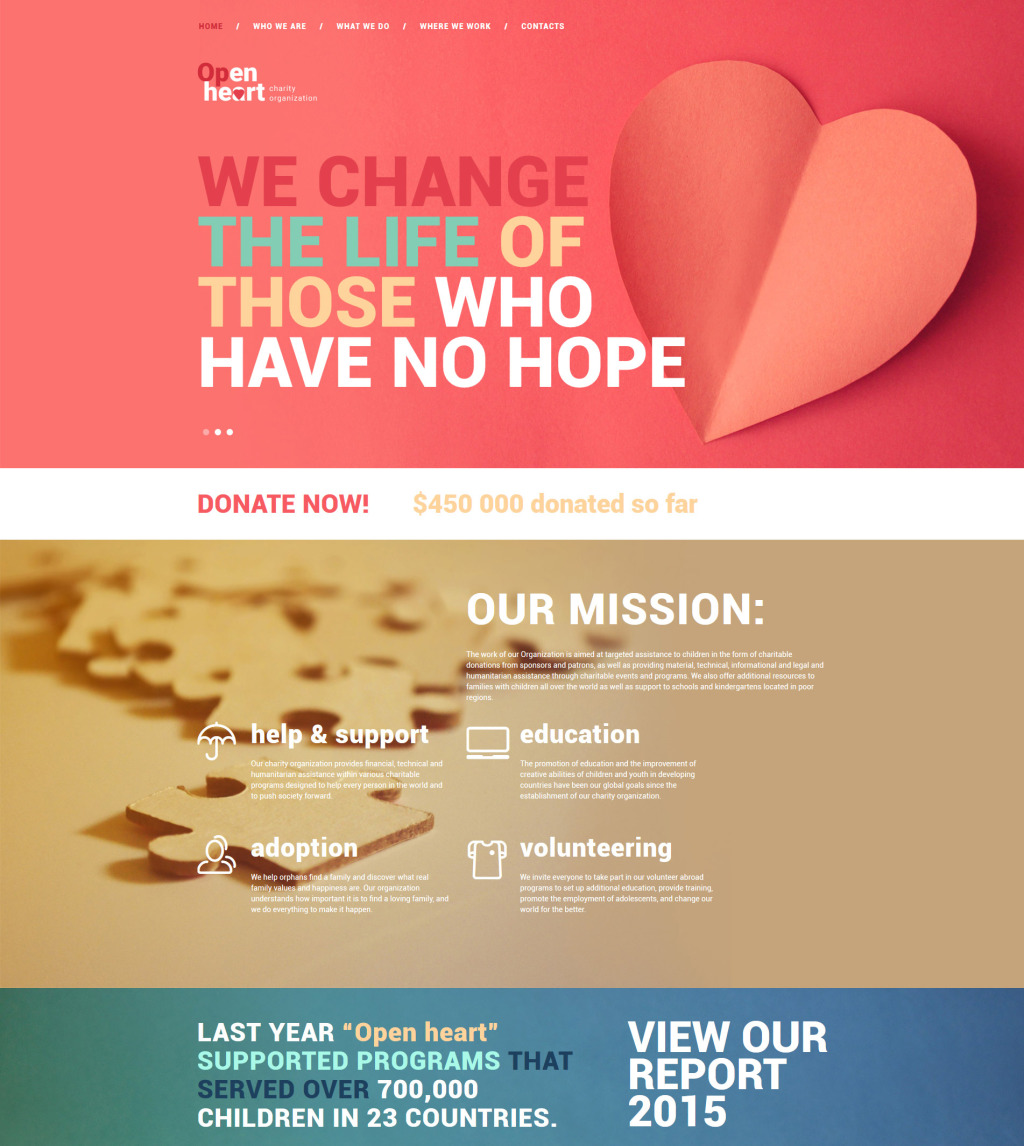charity organization website template