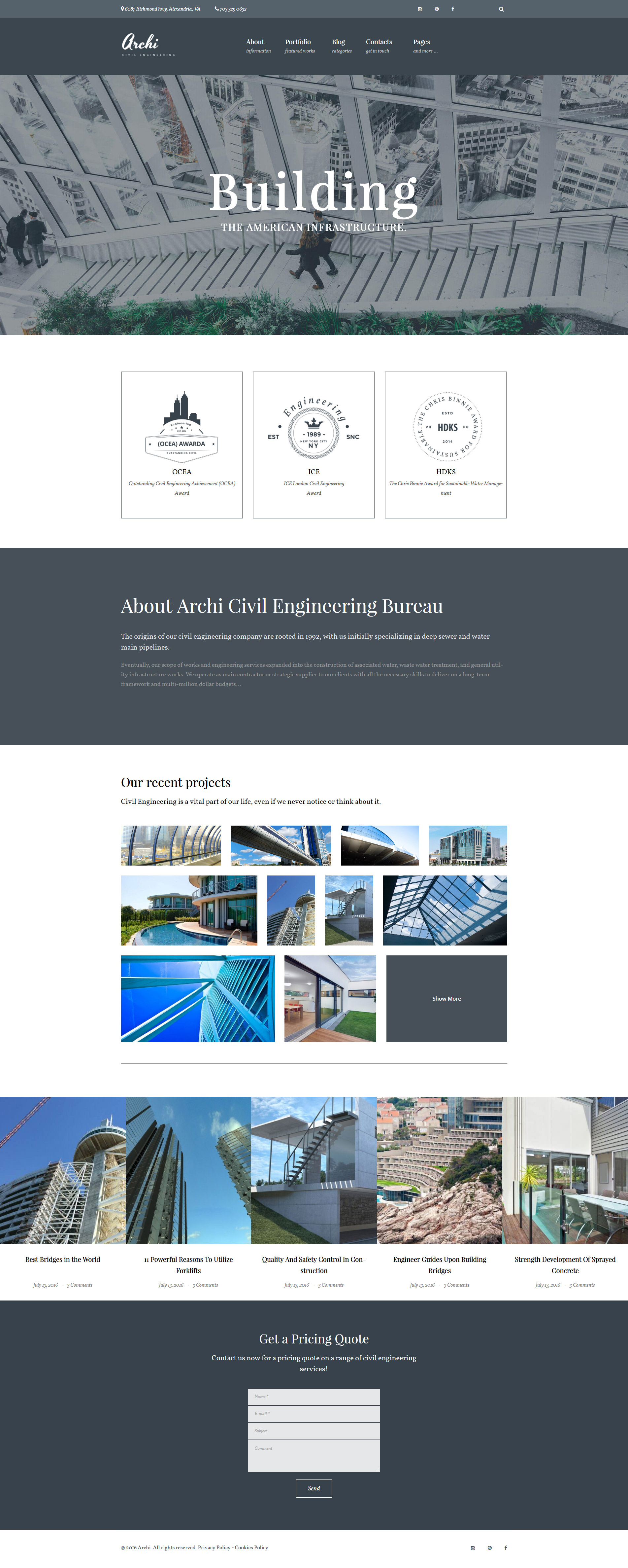 Temas WordPress de Engenharia Civil | TemplateMonster