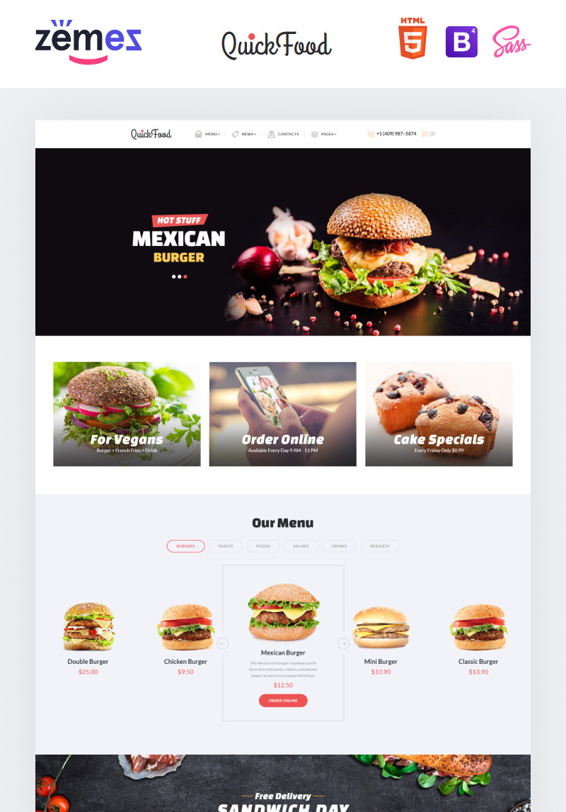 Fast Food Restaurant Web Template