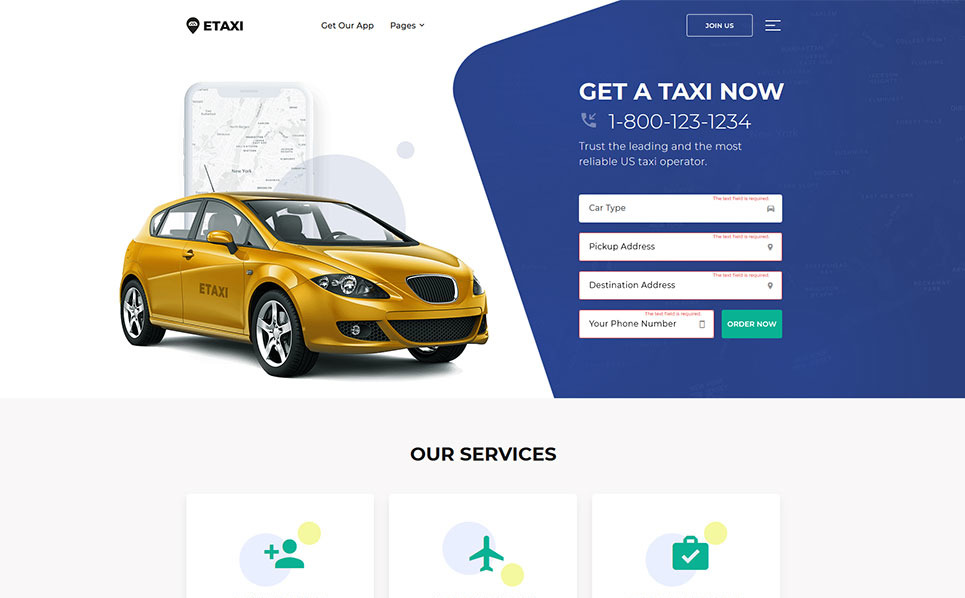 Taxi Service Website Template