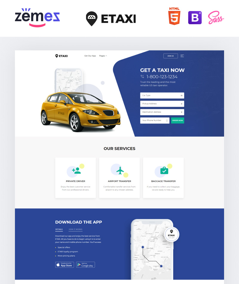 Taxi Service Website Template