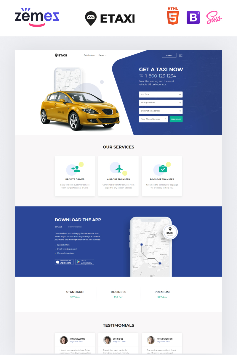 Plantillas para Sitios de Taxi | TemplateMonster