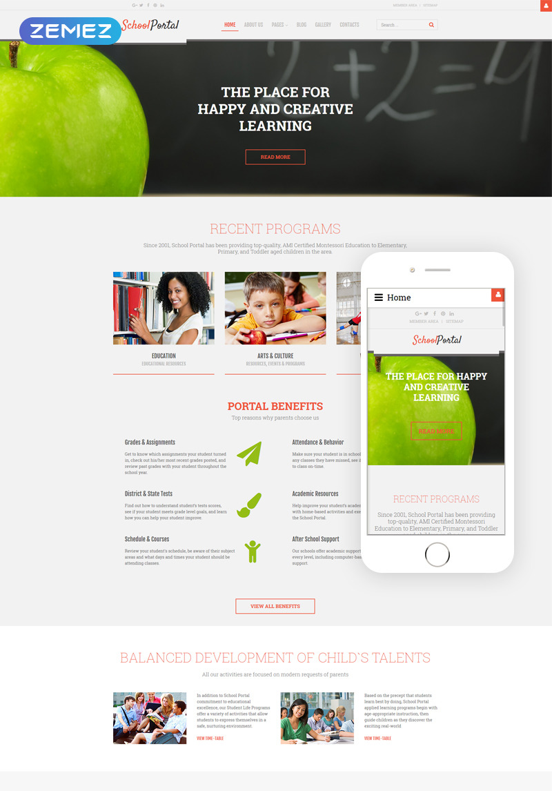 Demo for School Portal - Education Multipage Creative Joomla Template ...