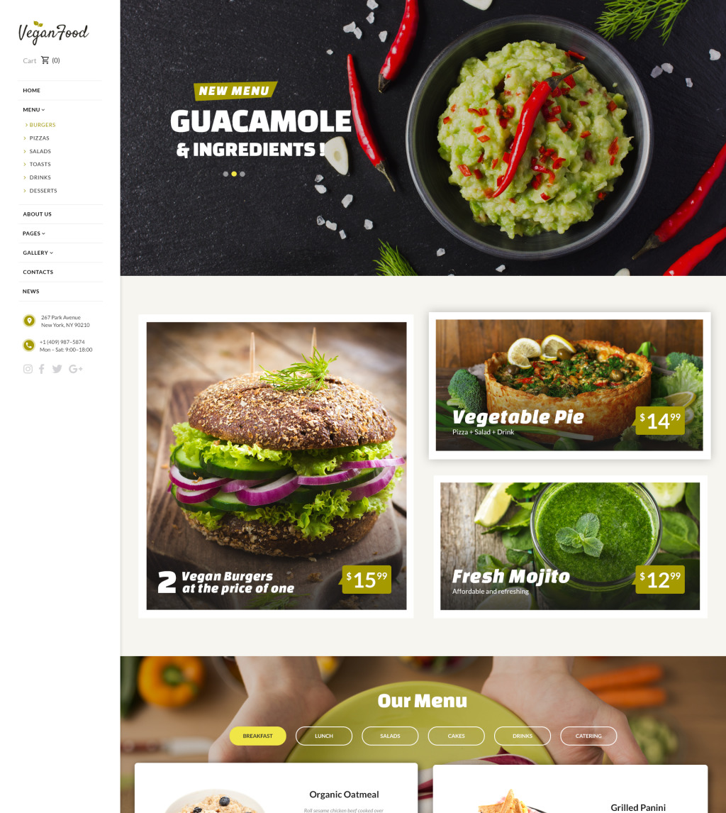 Vegetarian Restaurant Website Template