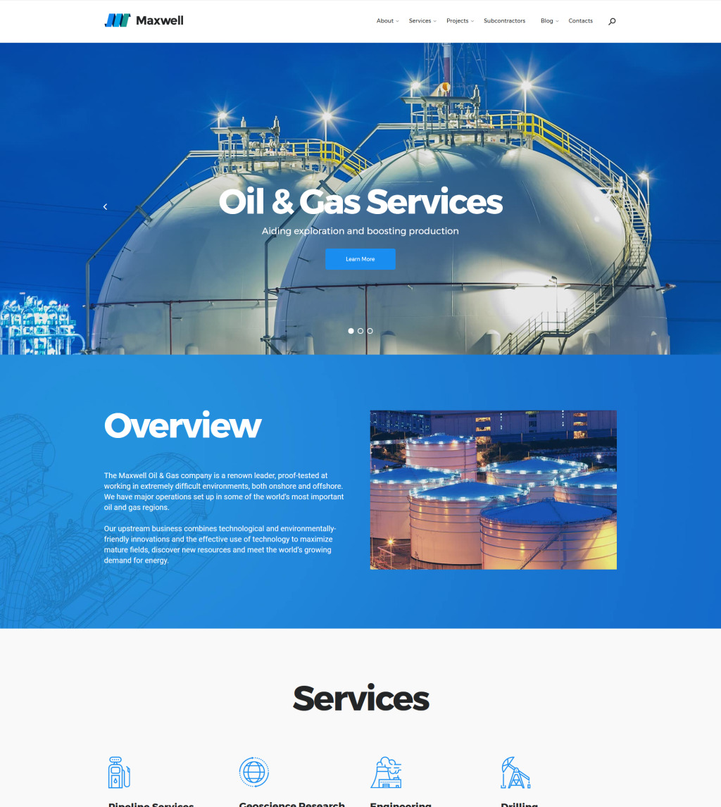 Oil And Gas Company WordPress Theme