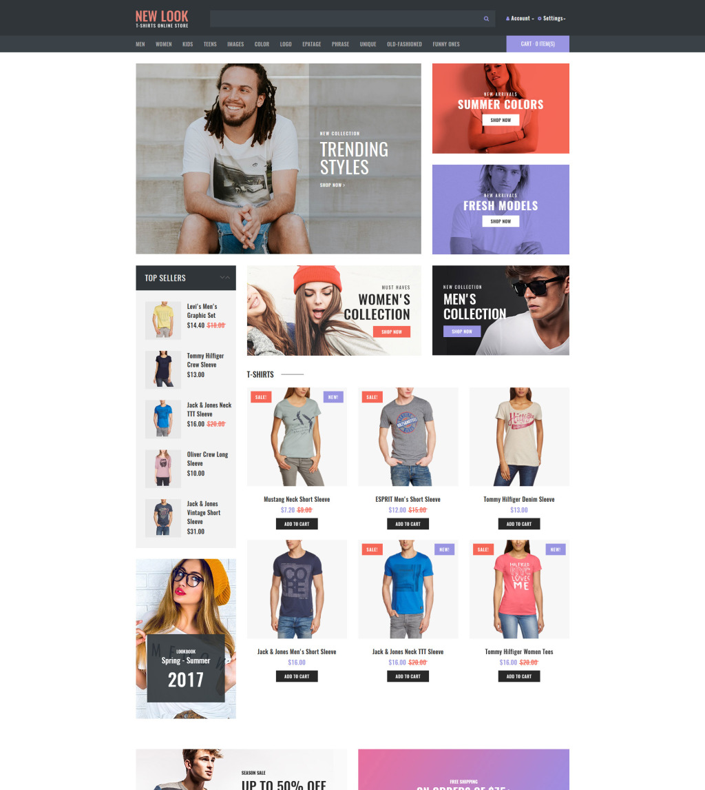 T-shirt Shop Responsive OpenCart Template #63829