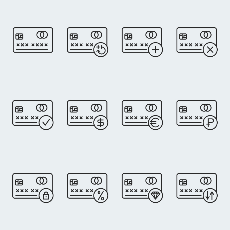 Credit card vector Iconset Template #63916