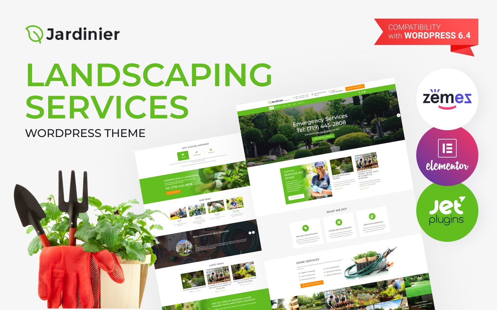 Jardinier – Landscaping Services WordPress Theme – Zemez
