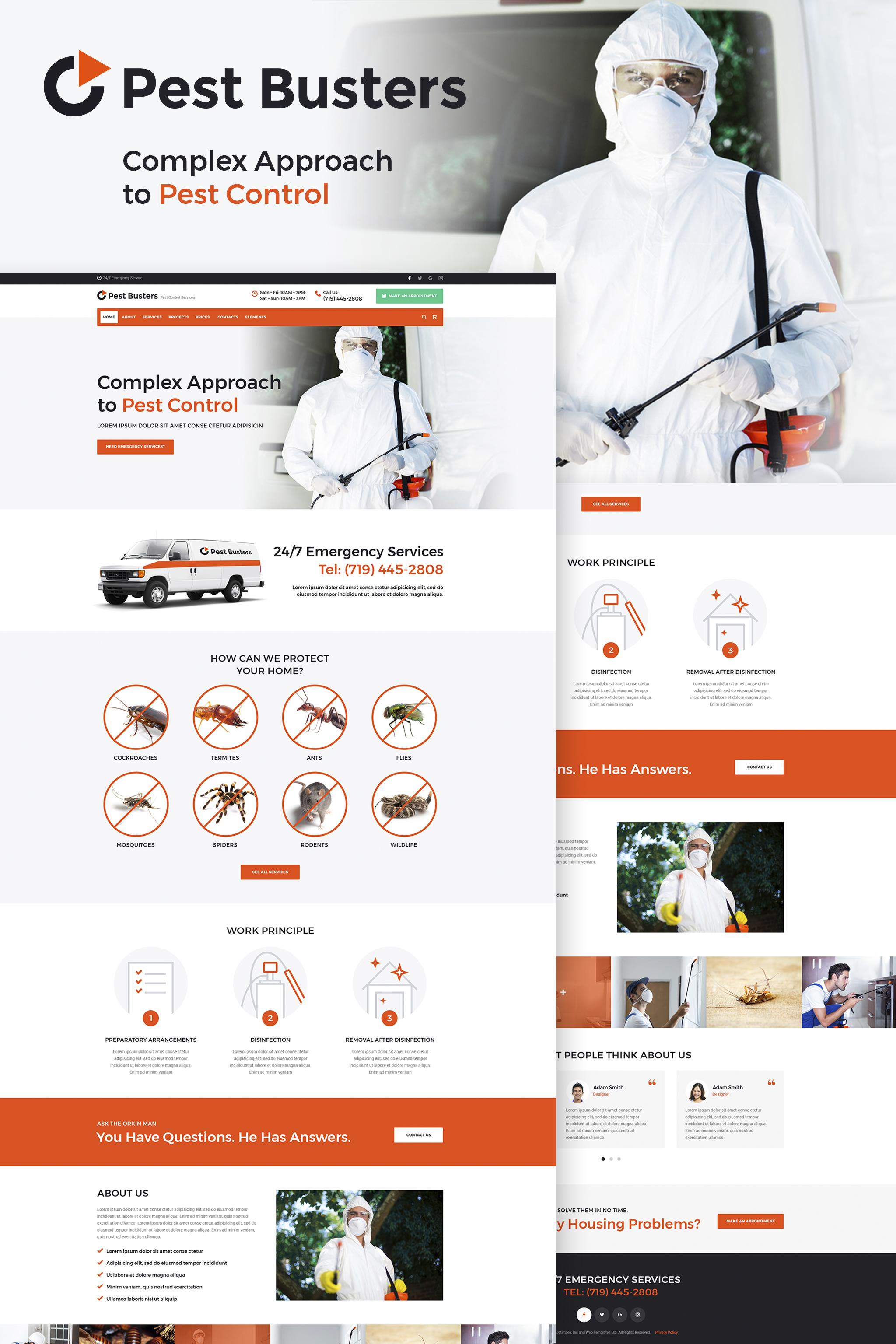 Pest Busters - Pest Control WordPress Theme #65455