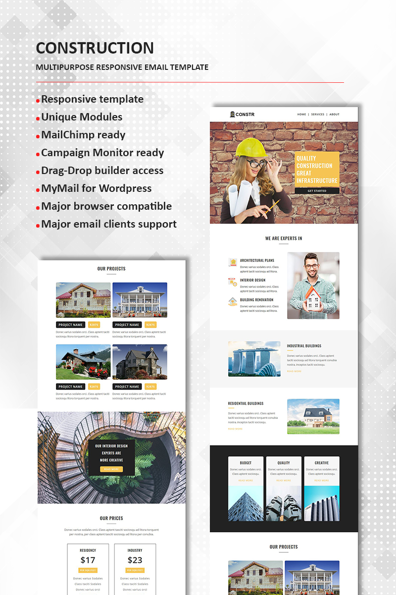 Construction - Multipurpose Responsive Newsletter Template #65712